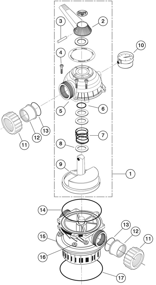 Sta Rite 1.5" Multiport Valve Model WC 112-148